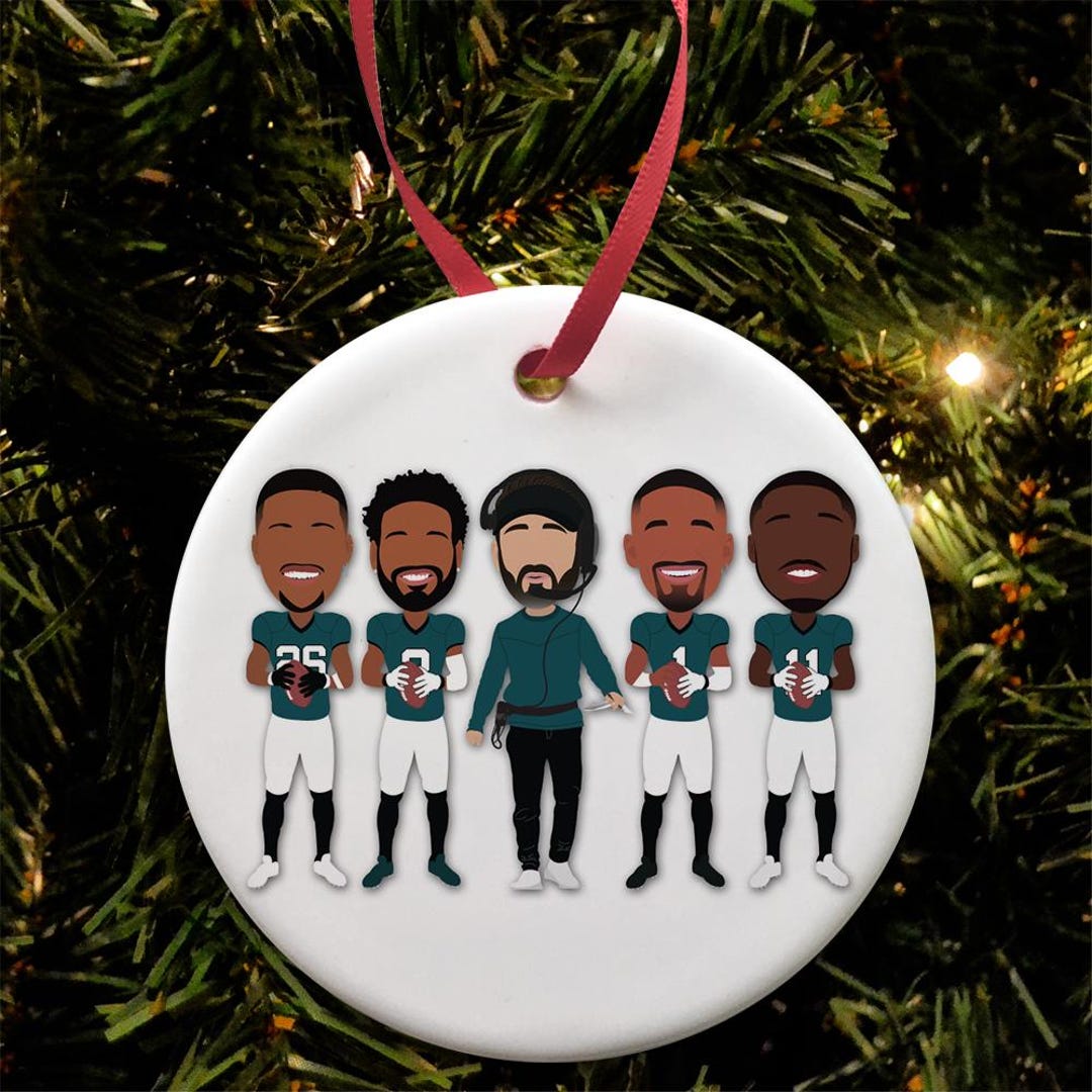 Eagles 2024-25 Christmas Tree Decoration Flat Ceramic Bauble Choice of ...