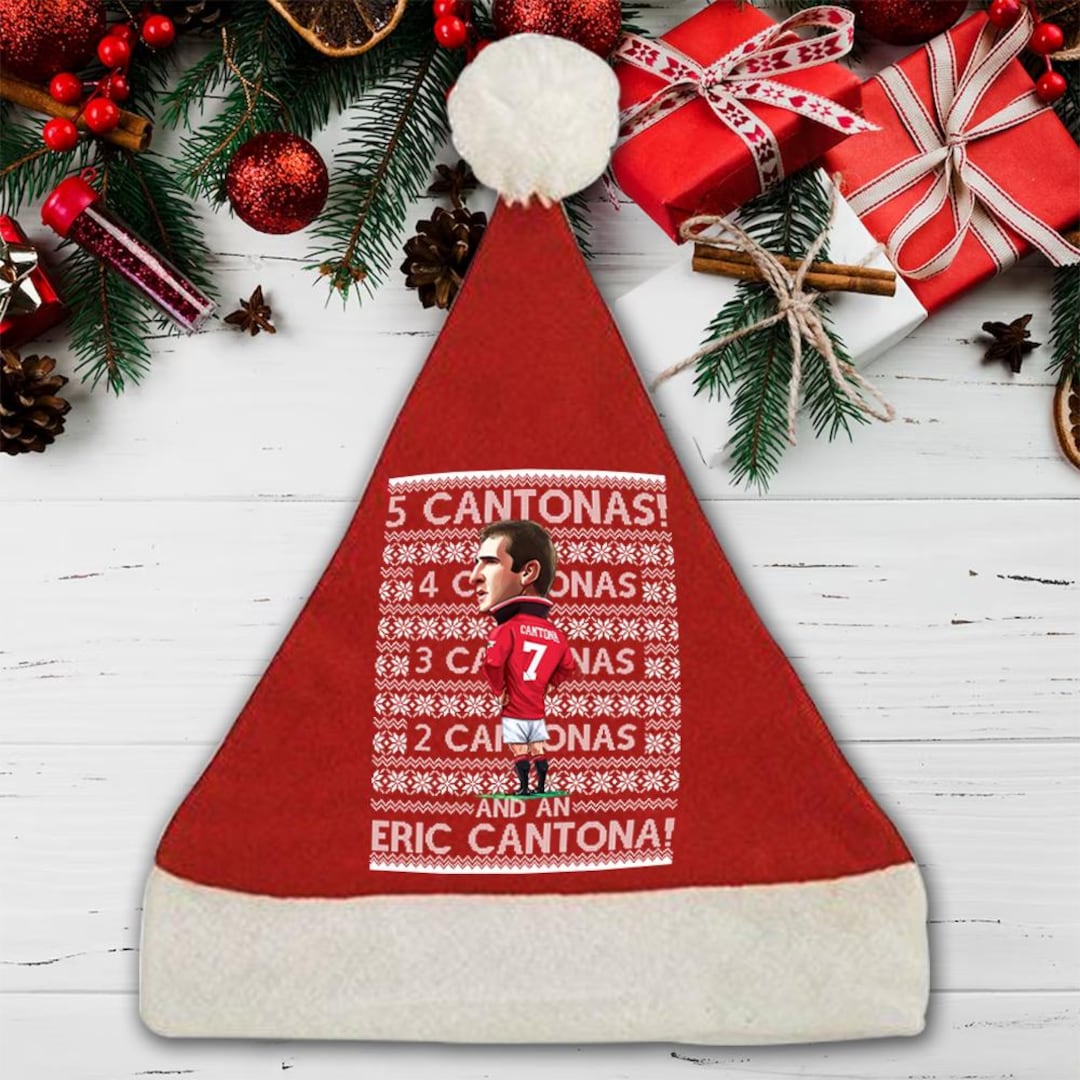 5 Cantonas Eric Cantona Utd Santa Hat | Manchester Man U Man | Great ...