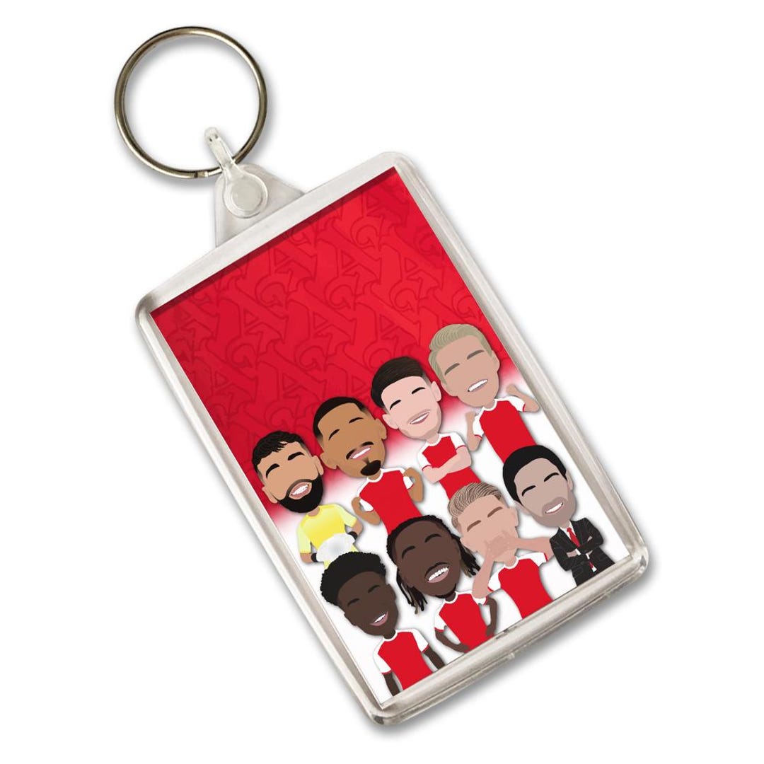 Arsenal 2025-26 Vector Heroes Key Ring Keyring Key Chain Saliba Saka ...