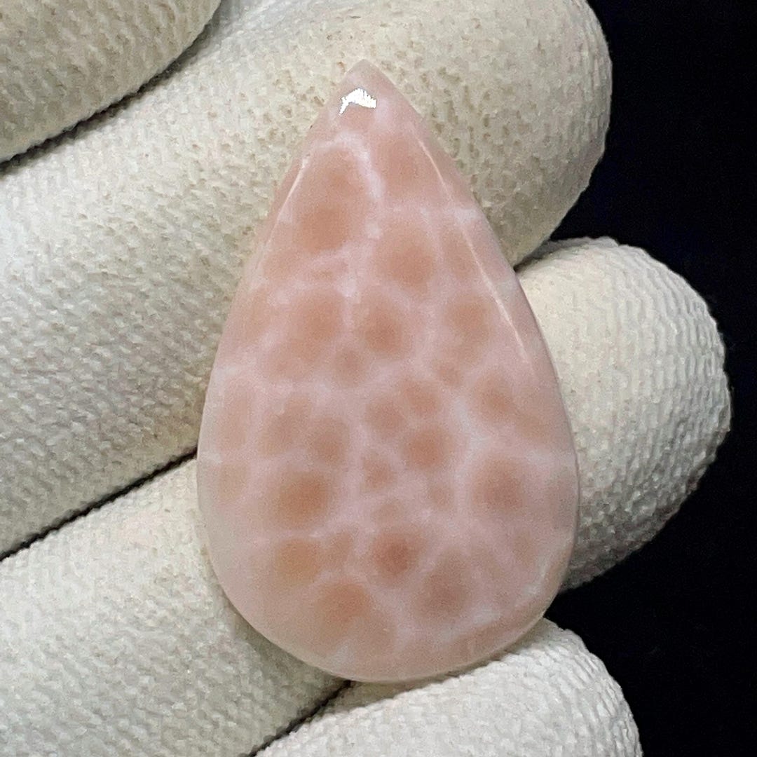 Pink Natrolite AKA Pink Thomsonite, Pear Cabochon, 28x17x3 MM, 9 CTS ...