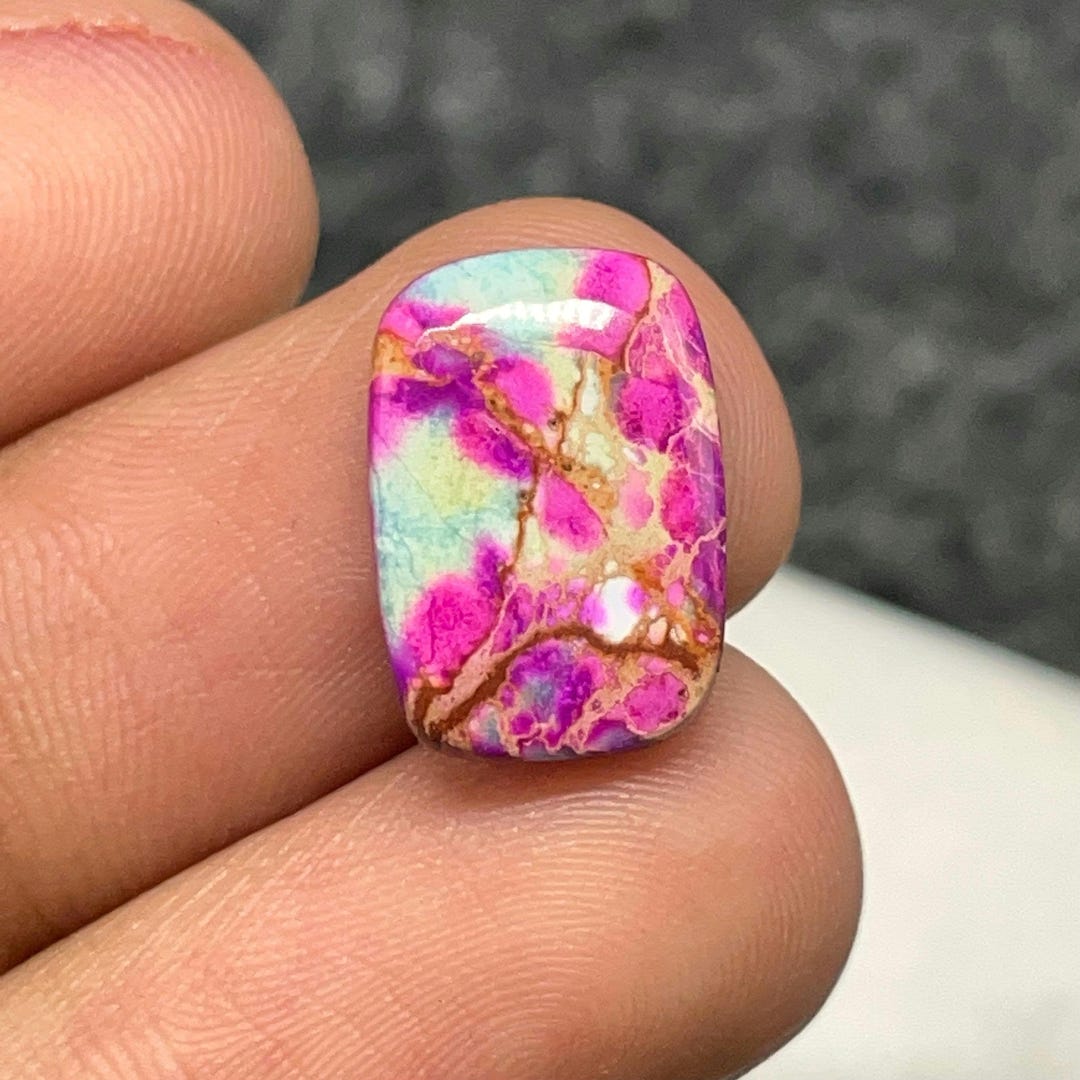 Purple Rainbow Sea Sediment Jasper , Cushion Cabochon, 14x10x3 MM, 3 ...