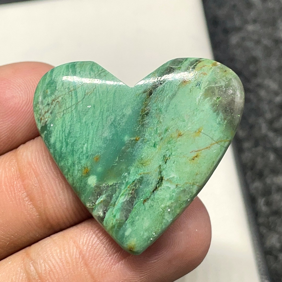 Gary Green Jasper Aka Petrified Bog Wood, Heart Cabochon, 30x31x5 MM ...