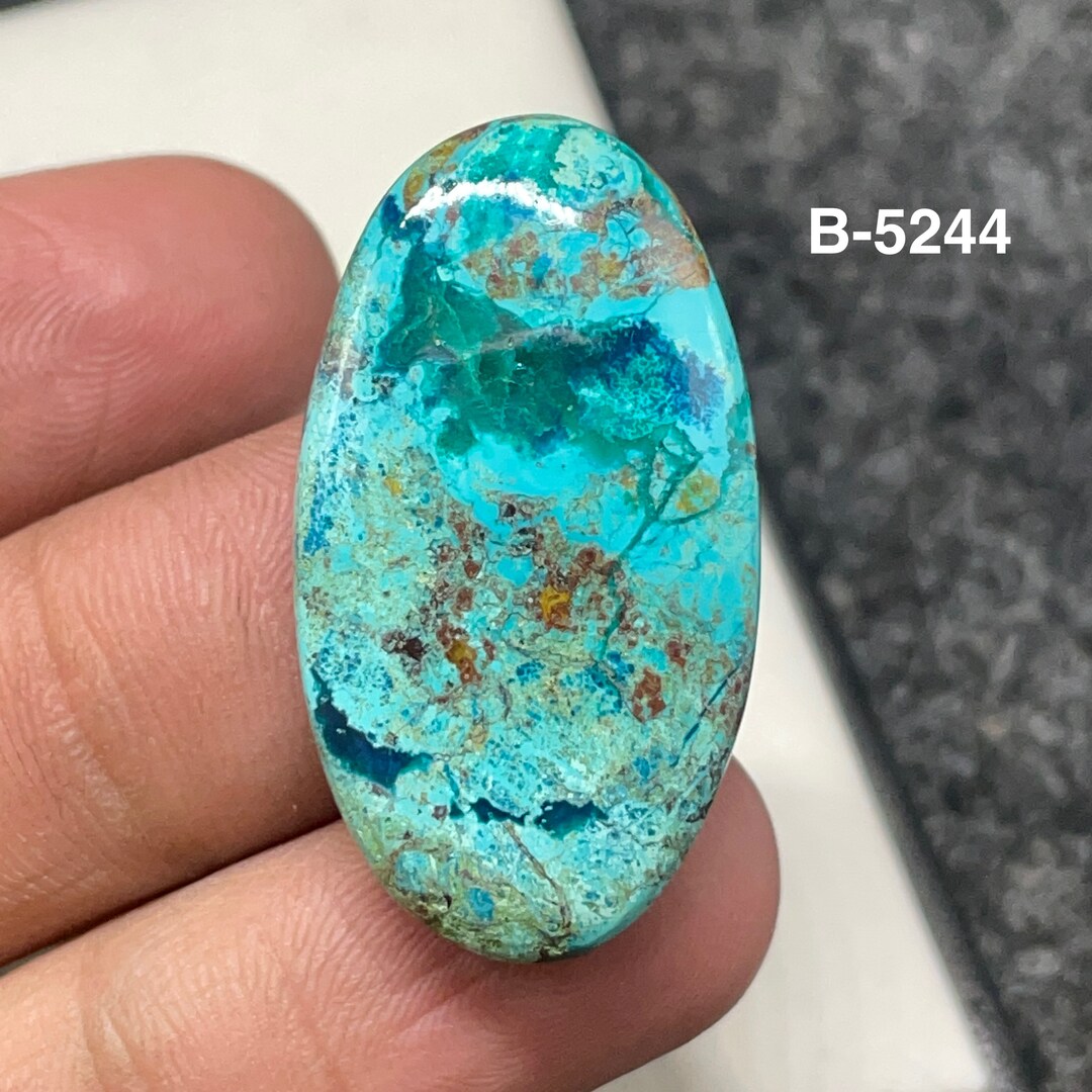 Azurite Shattuckite, Oval Cabochon, 34x19x7 MM, 33 CTS, Beautiful Cabochon, B-5244 - Etsy