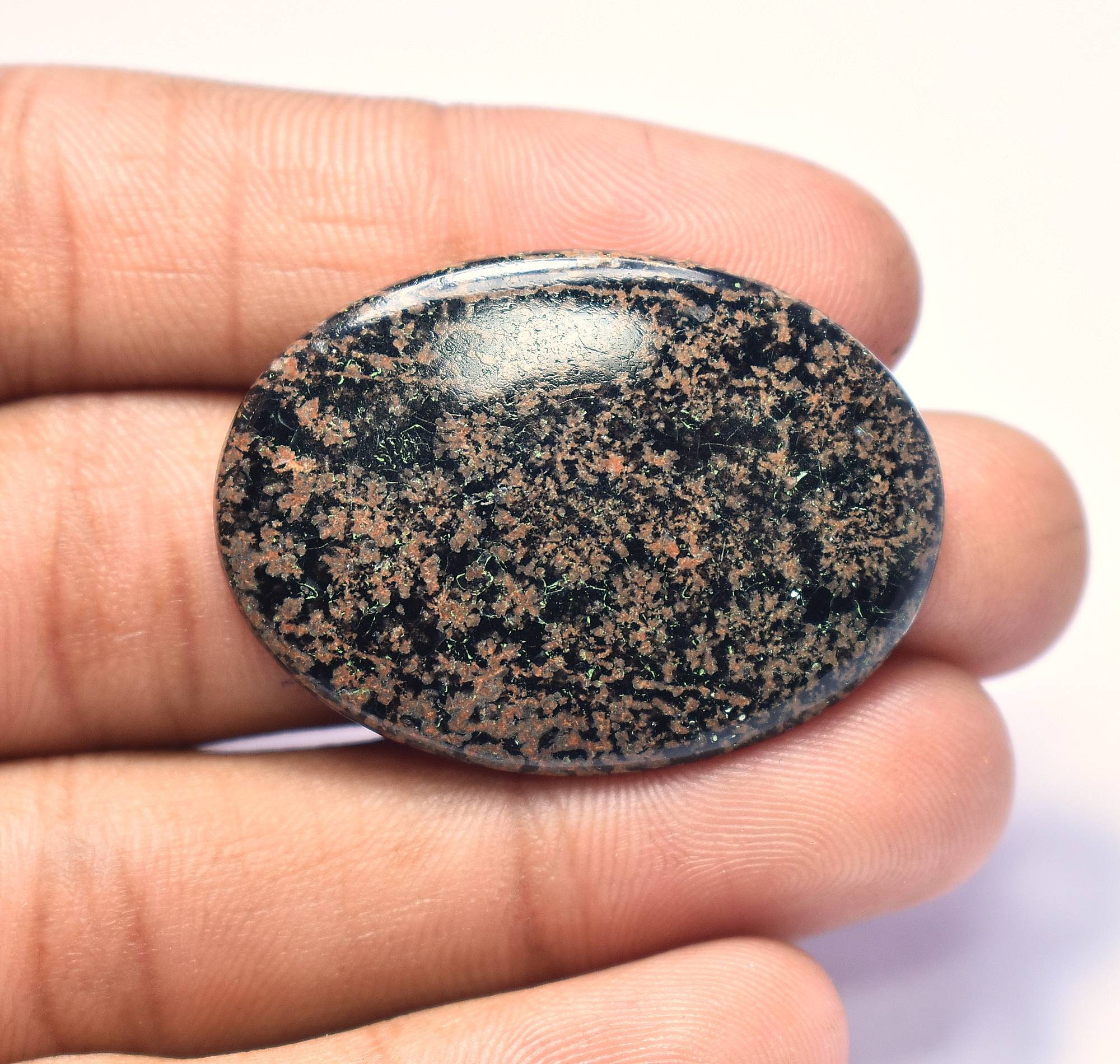 Firecracker Obsidian Flower Obsidian Oval Cabochon 39x28x4 | Etsy