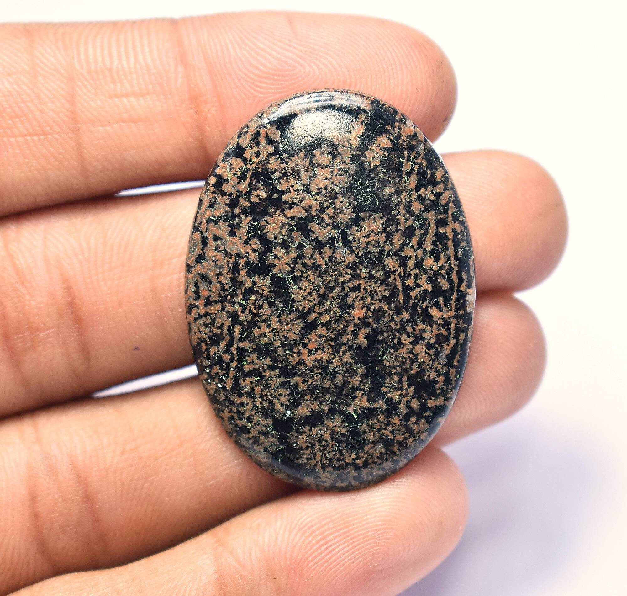 Firecracker Obsidian Flower Obsidian Oval Cabochon 39x28x4 | Etsy