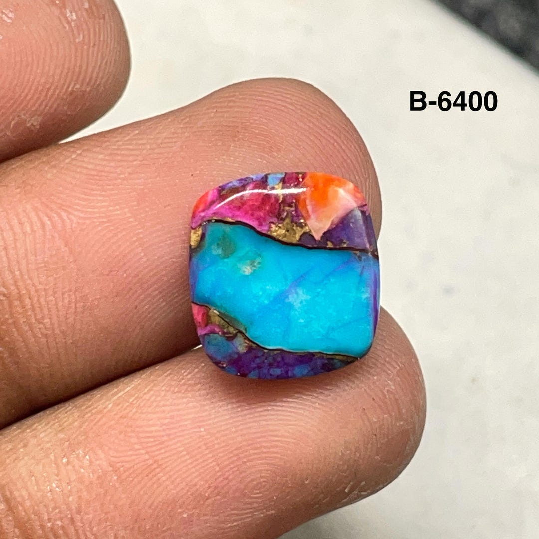 Arizona Pink Mohave Turquoise With Spiny Oyster,, Oval Cabochon, 4 CTS ...