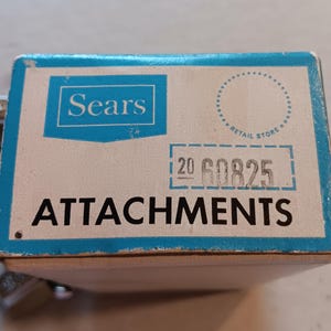 Vintage Sears Kenmore Sewing Machine Attachment Box and Manual 60825 ...