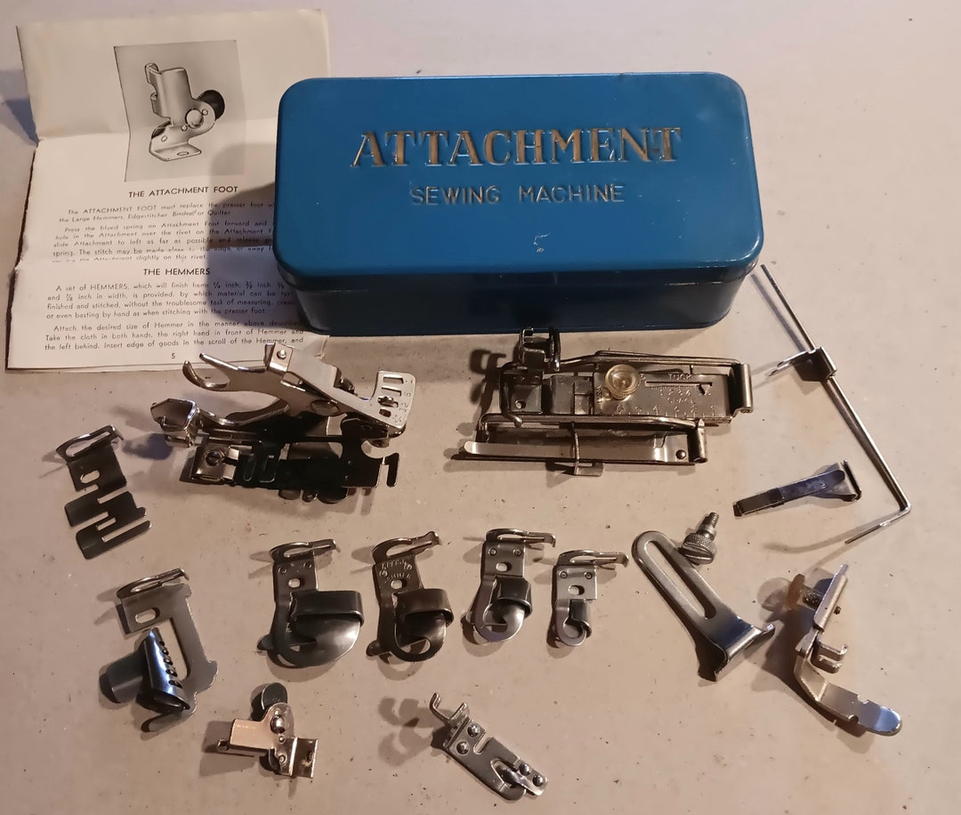 Vintage Metal Sewing Machine Attachment Box Low Shank - Etsy