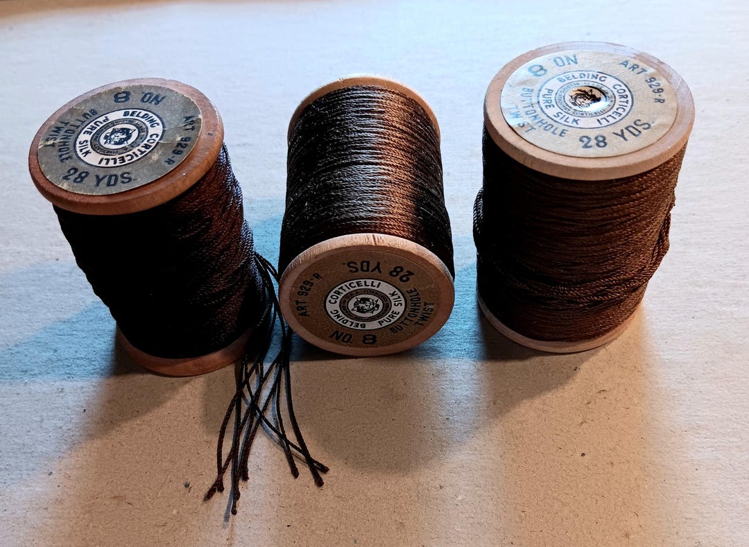 Antique Large Spool of Belding Corticelli Buttonhole Silk Twist EIGHT ...