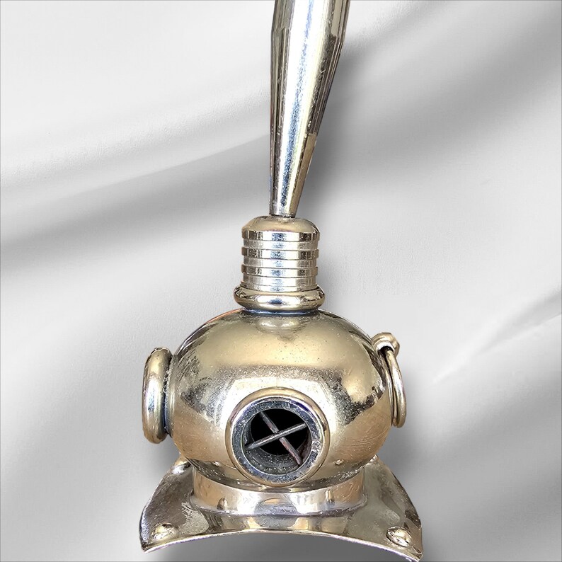 Vintage Desk Diving Helmet Pen Holder Set Office Desk Stainless Steel ...