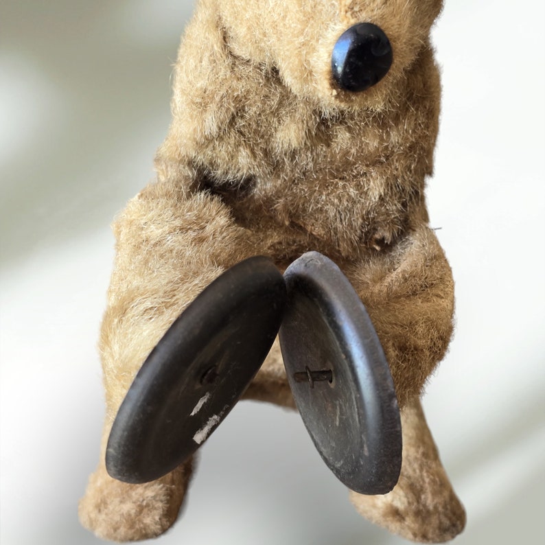 Antique German Golden Mohair Teddy Bear 8"clockwork Playing Cymbals - Etsy