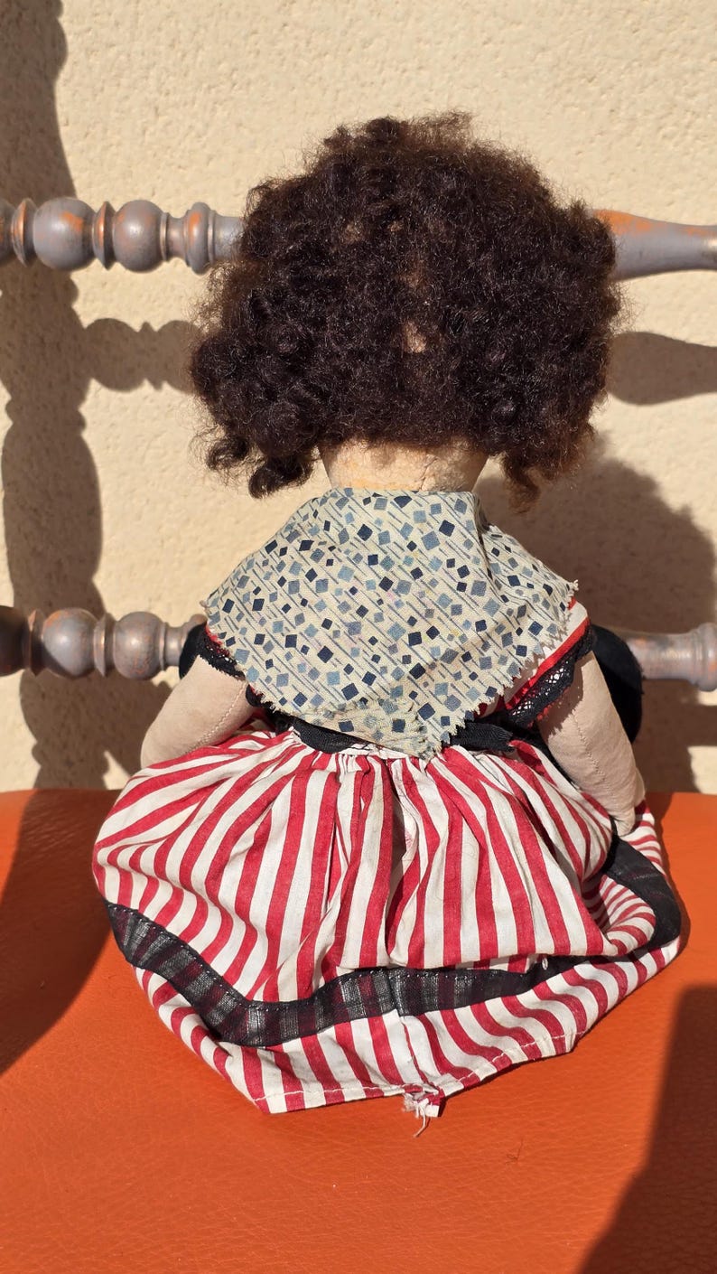 Antique Collectible French Raynal Doll Felt Head Fabric Body ...
