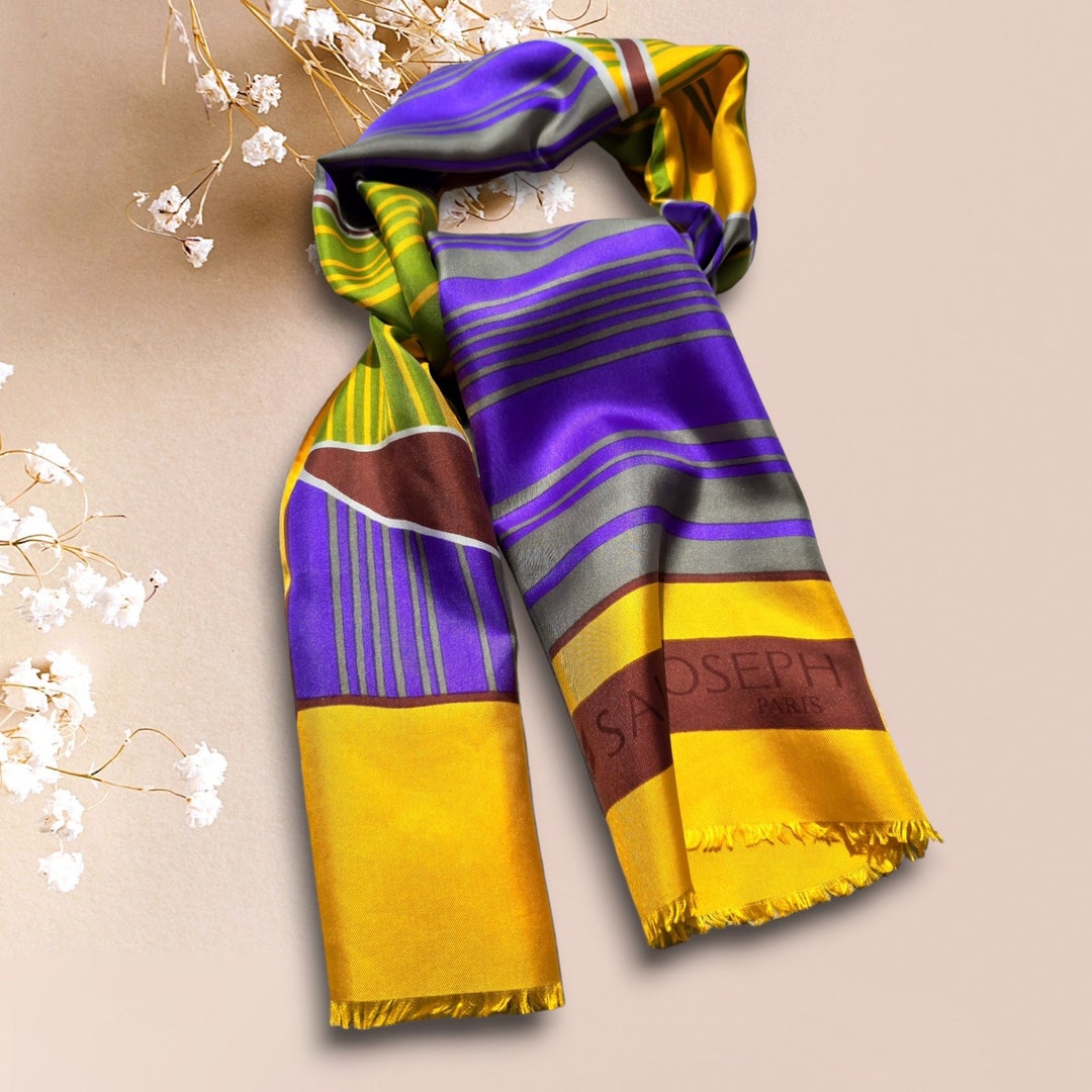 Large Vintage saint Joseph Paris Scarf in Pure Silk for Ladies - Etsy