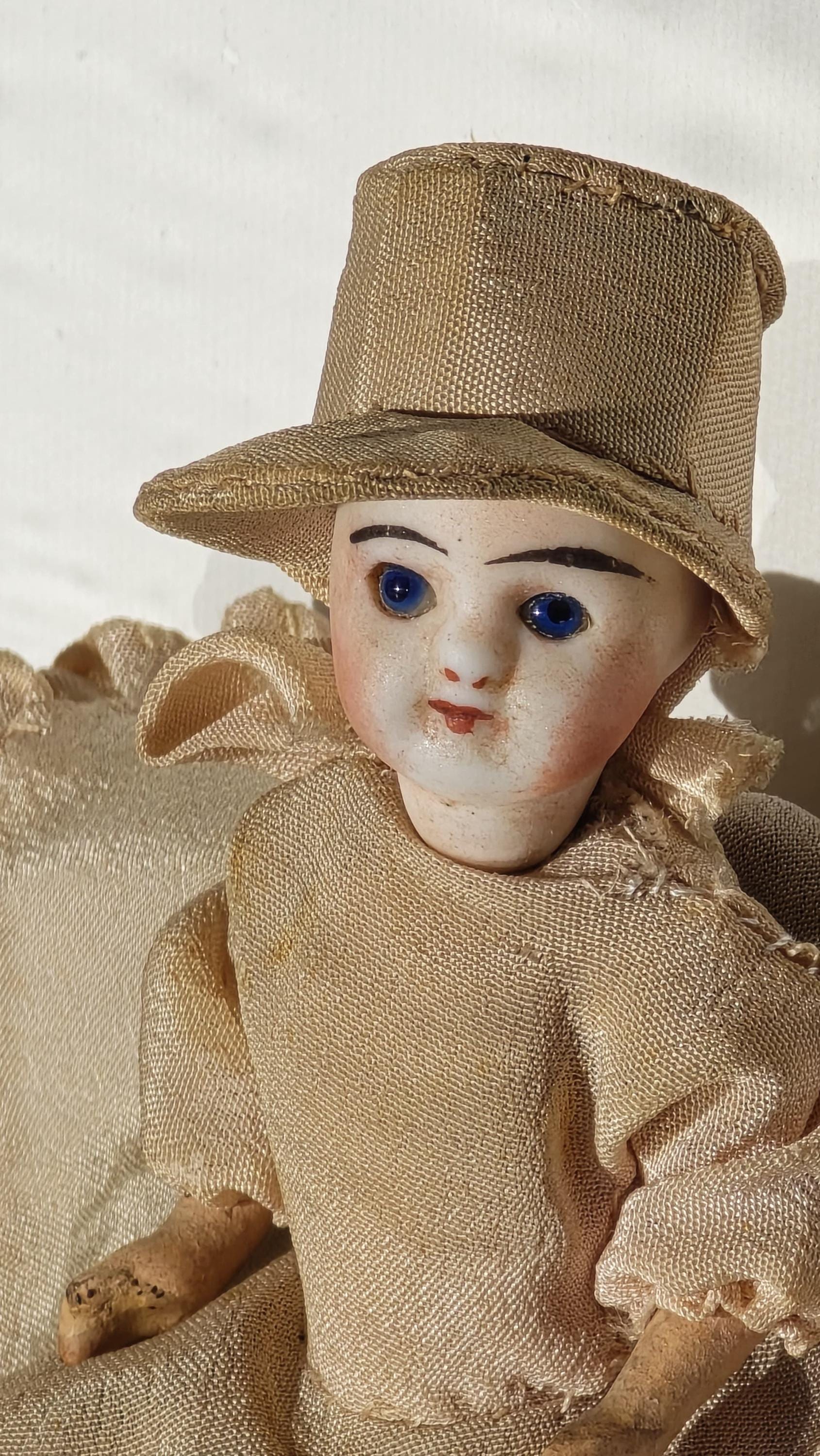 Antique French Mignonette Doll – Bisque Head Glass Eyes, Composition ...