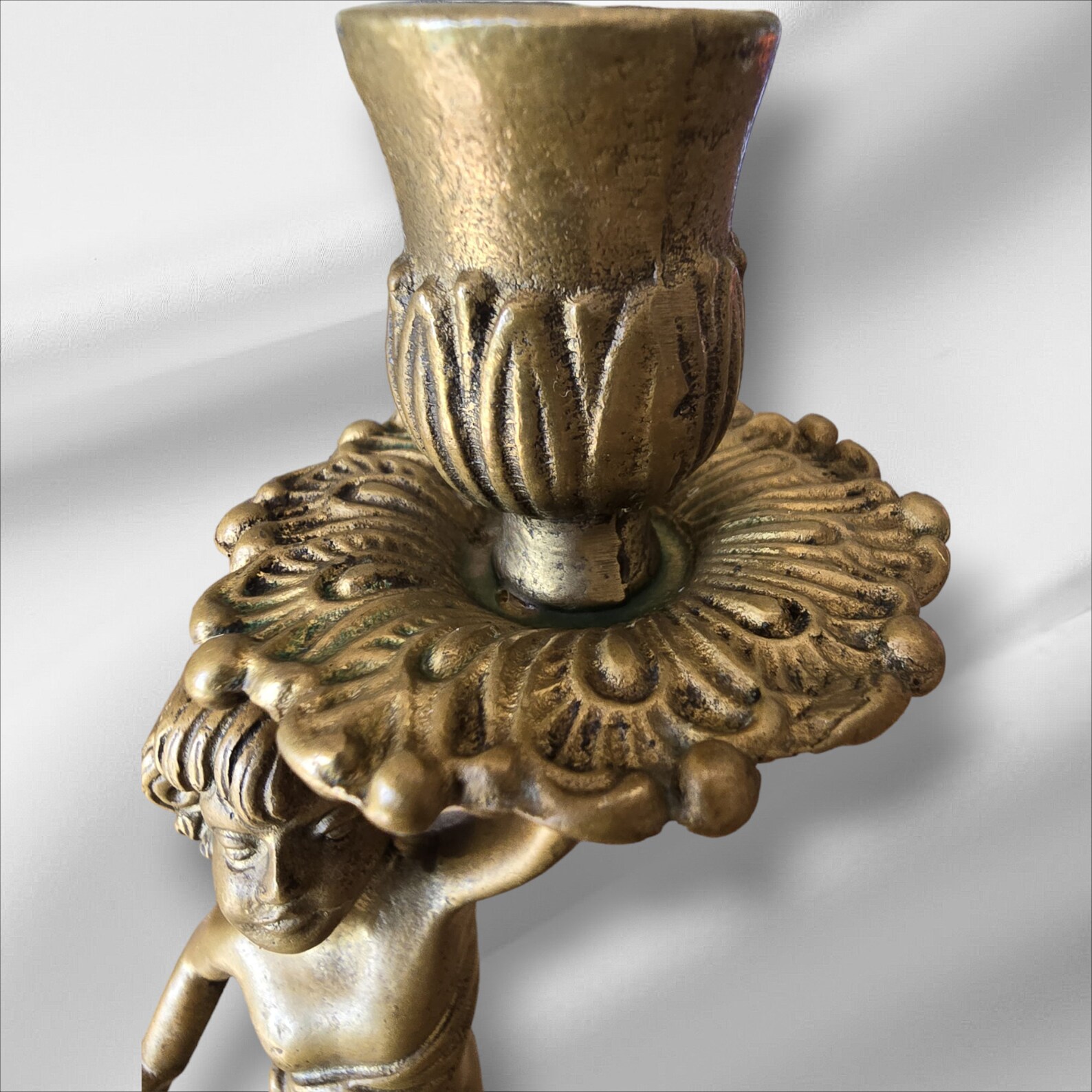 French Rococo Style Bronze Candlesticks Candleholders Cherubs Putti ...