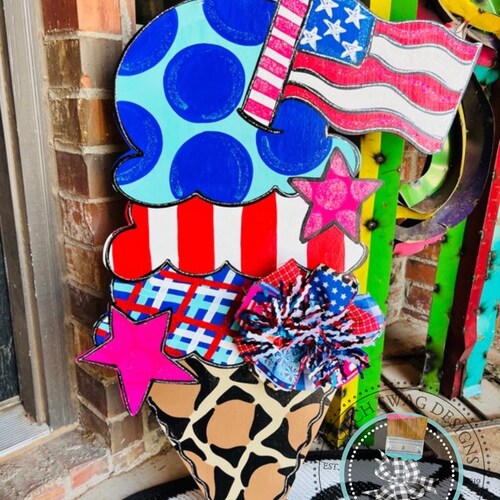 Firecracker Door Hanger 4th of July Door Hanger Patriotic - Etsy