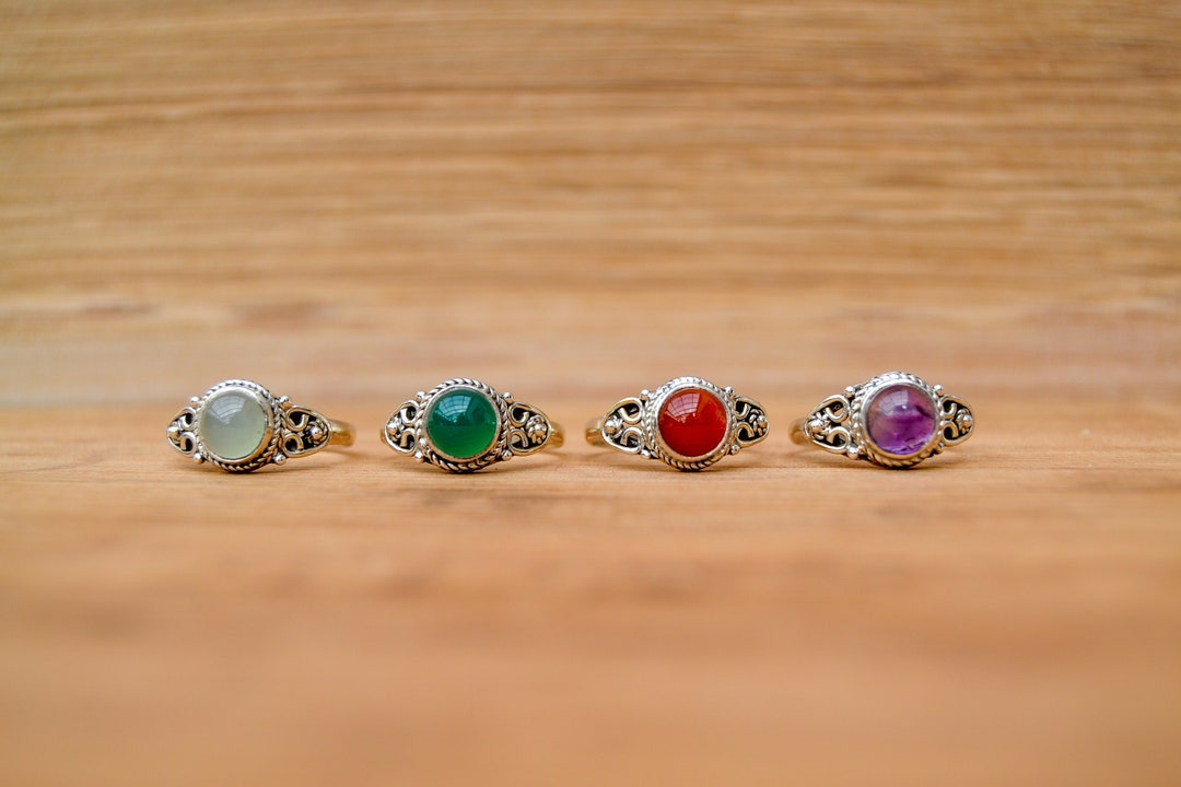 925 Crystal Silver Ring Silver Trendy Rings Solid Gemstone Ring ...