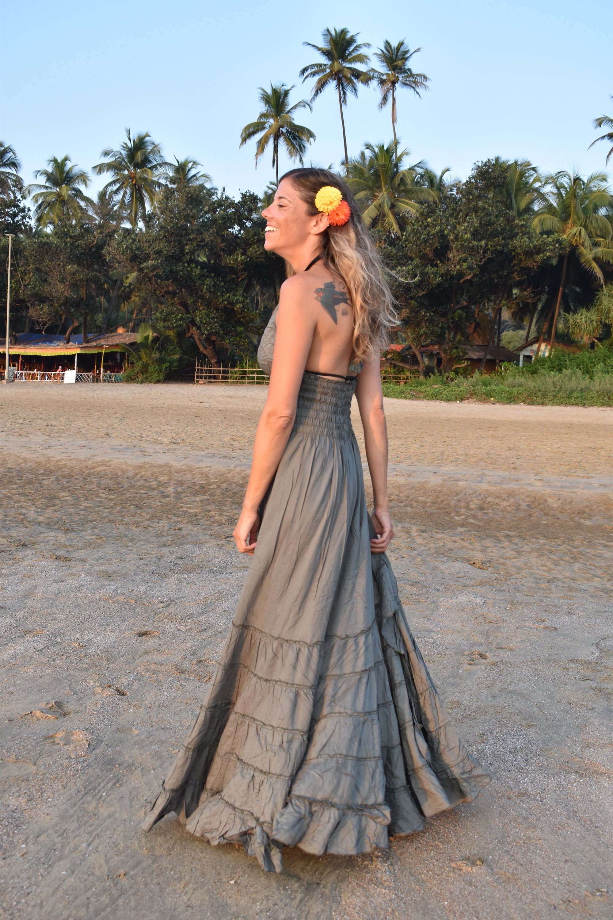 Flowy beach dress Comfy Maxi Dress Bohemian Beach Dress | Etsy