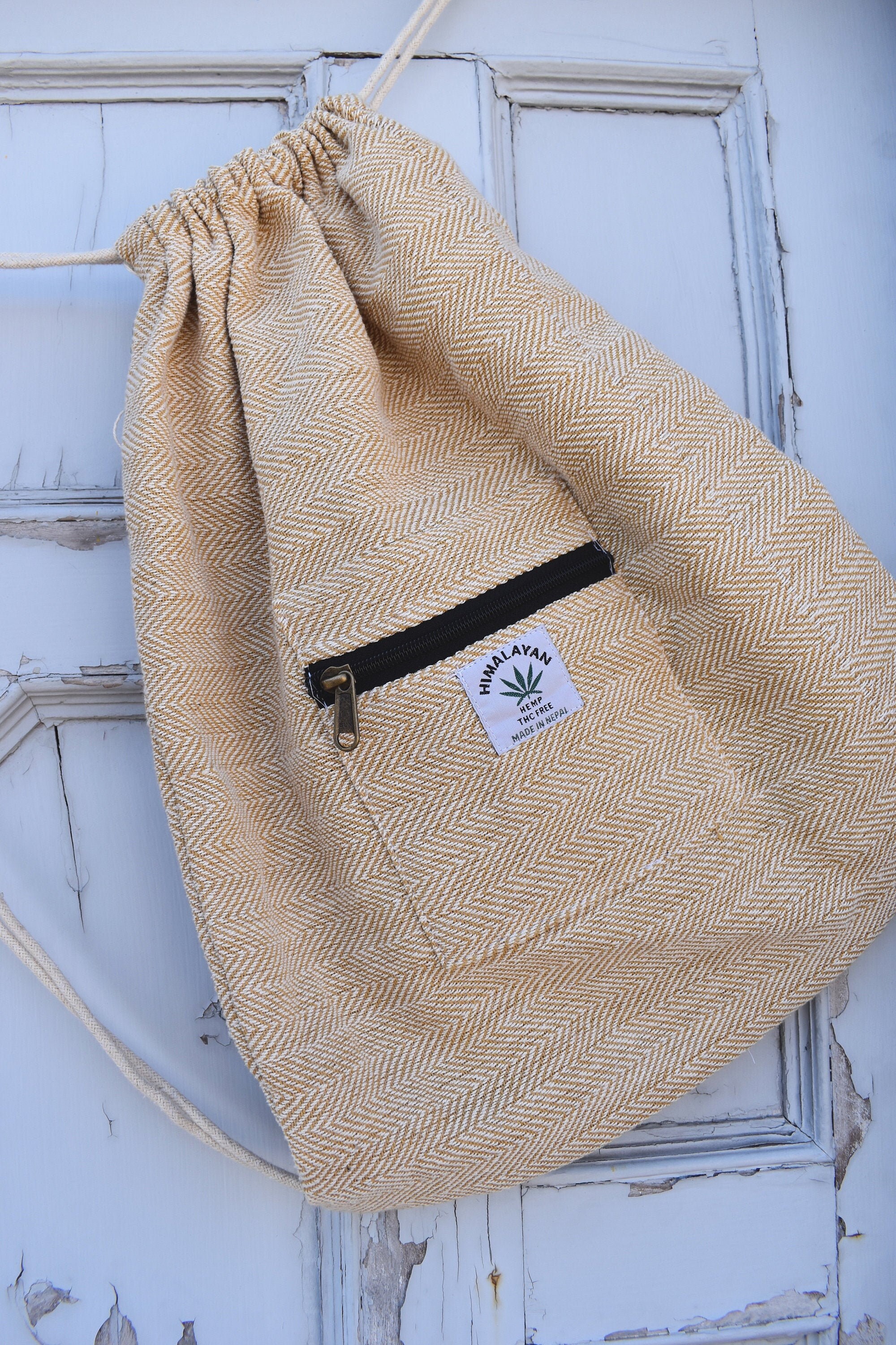 Drawstring Hemp Fabric Bag Minimalist Backpack College - Etsy UK