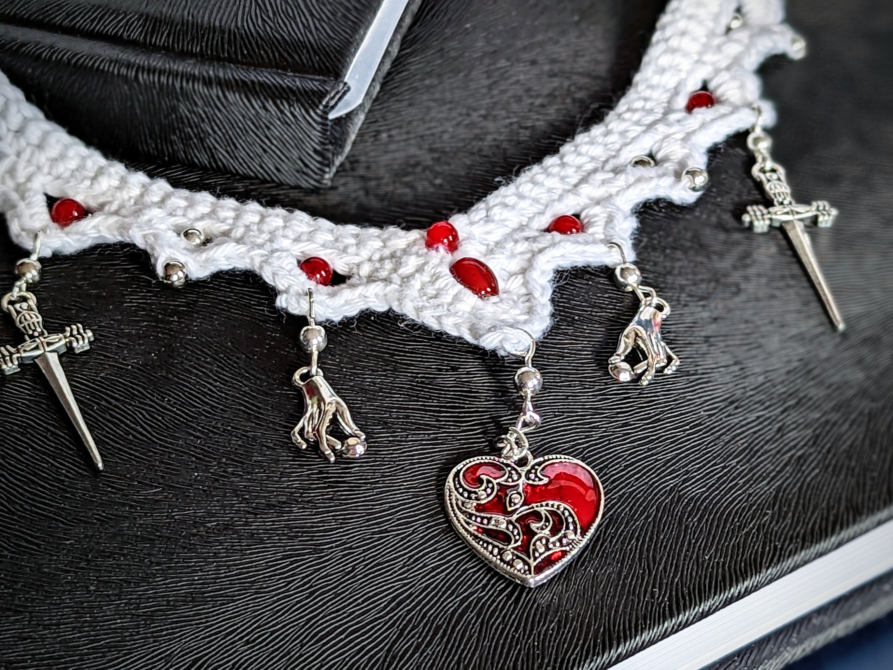 Bleeding Heart Jewelry Set Sword and Heart Necklace Bat - Etsy