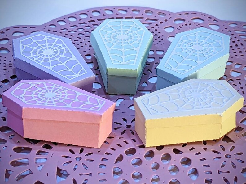 Candy Coffins Halloween Cobweb Design Small Cardboard Gift - Etsy