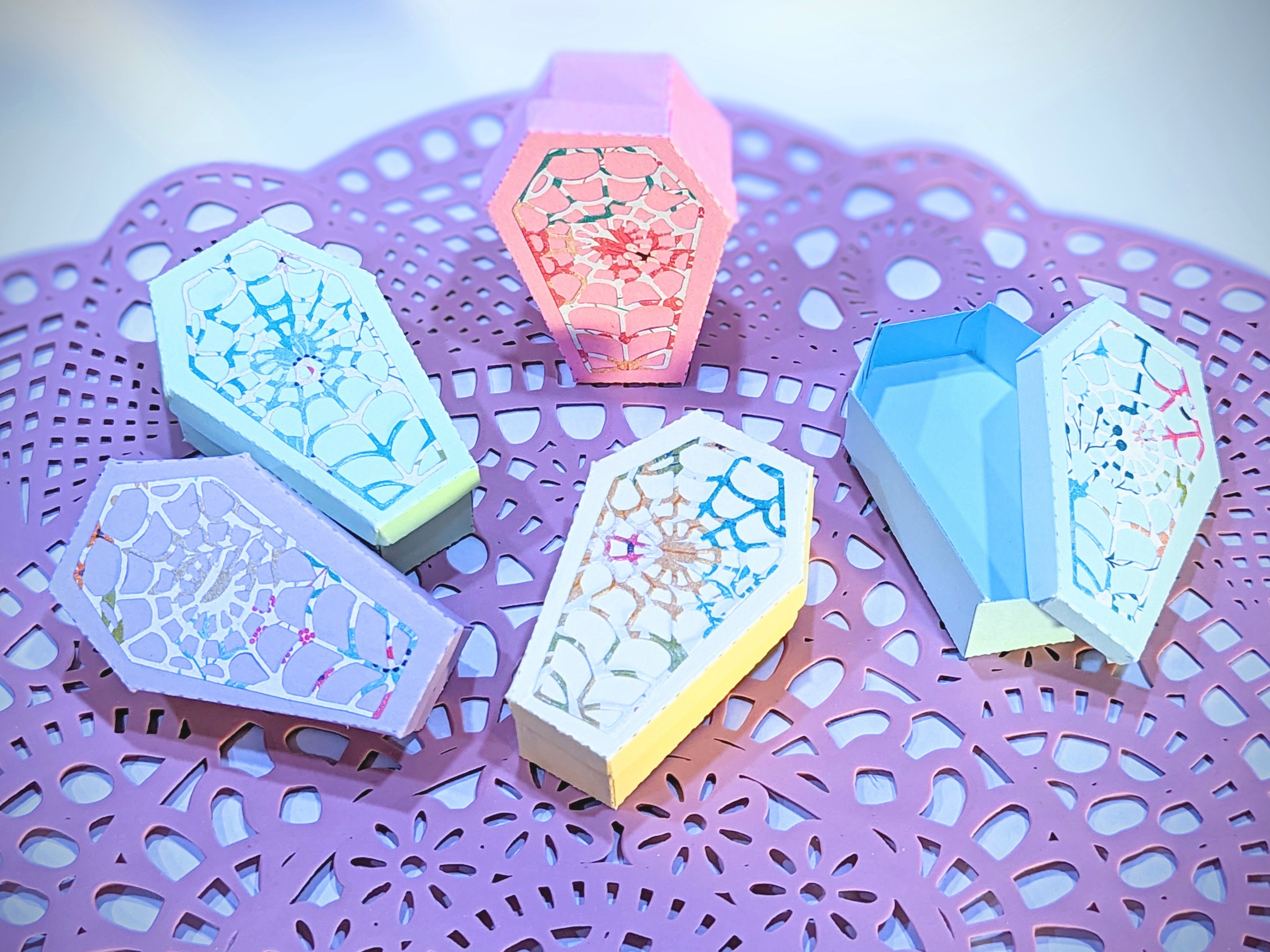 Candy Coffins, Halloween, Cobweb Design, Small Cardboard Gift Boxes ...