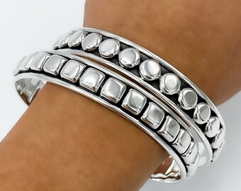 Heavy Silver Bangle - Etsy