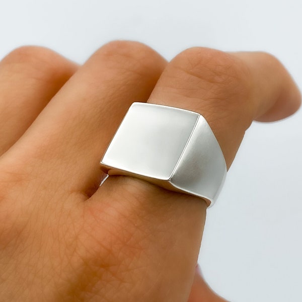 Square Signet Ring - Etsy