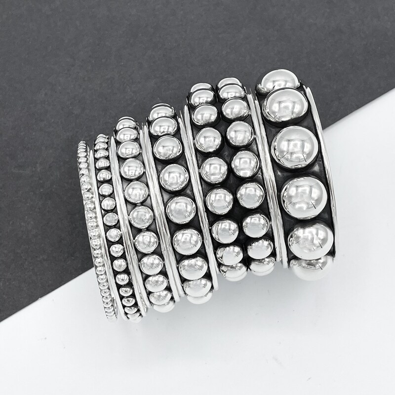 Round Solid Silver Bangle - Etsy