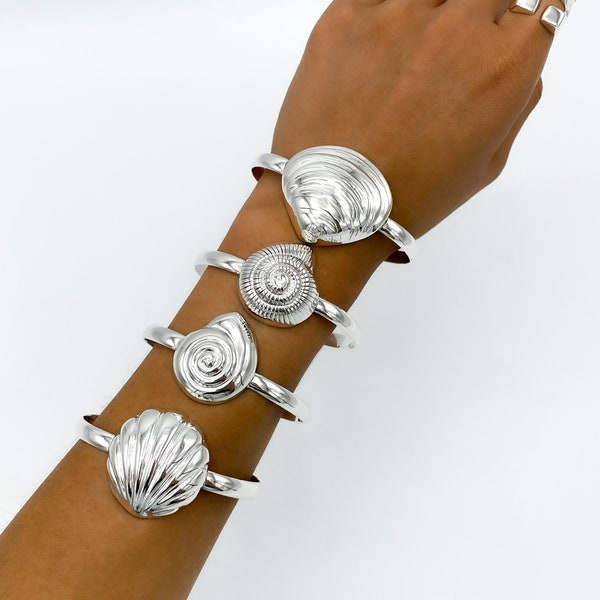 Silver Seashell Bracelet - Etsy