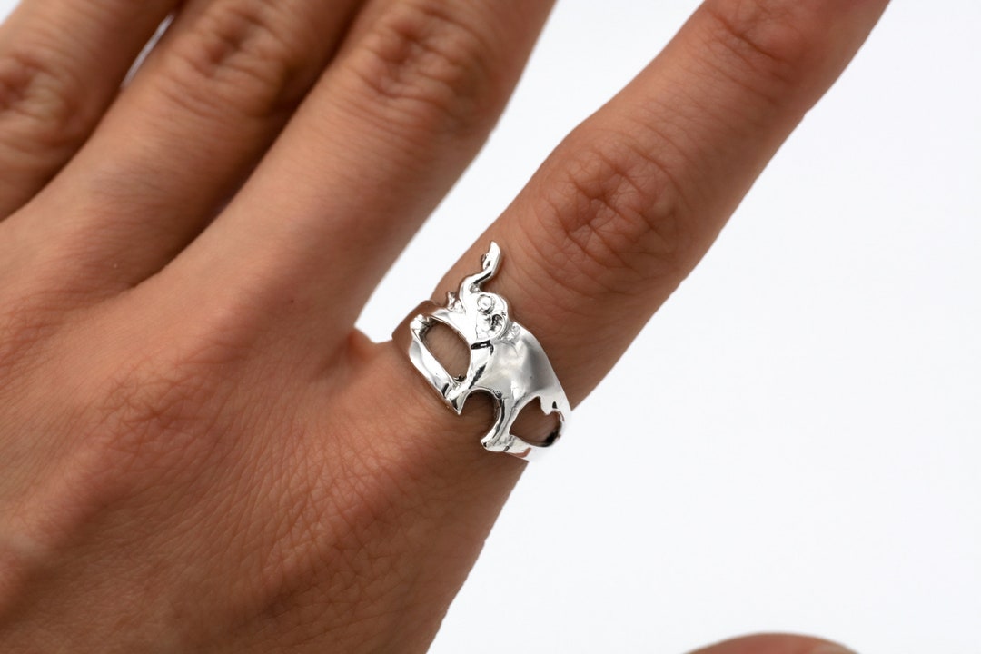 Sterling Silver Elephant Ring: Lucky Animal Jewelry - Etsy