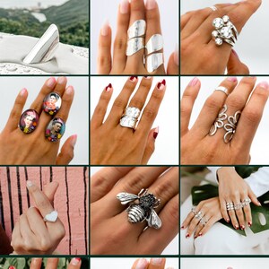Sterling Silver Curly Ring: Spiral Boho Full Finger Wrap Design - Etsy