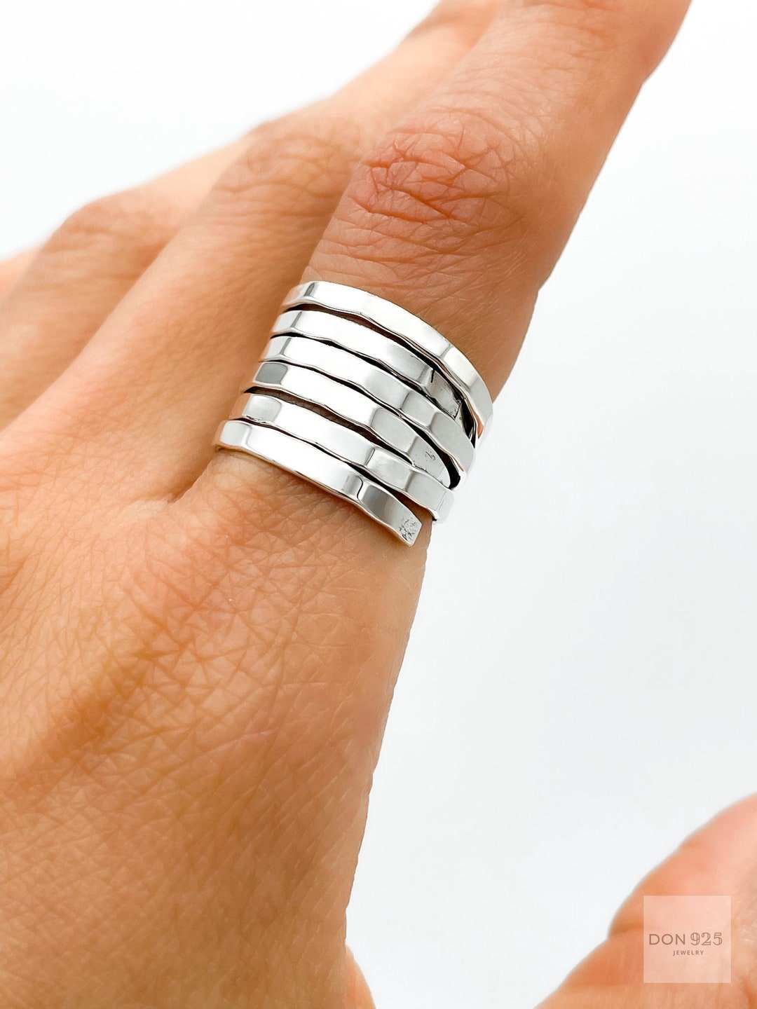 Sterling Silver Ring, Multi Band Ring, Wrap Ring, Stacking Ring Set ...