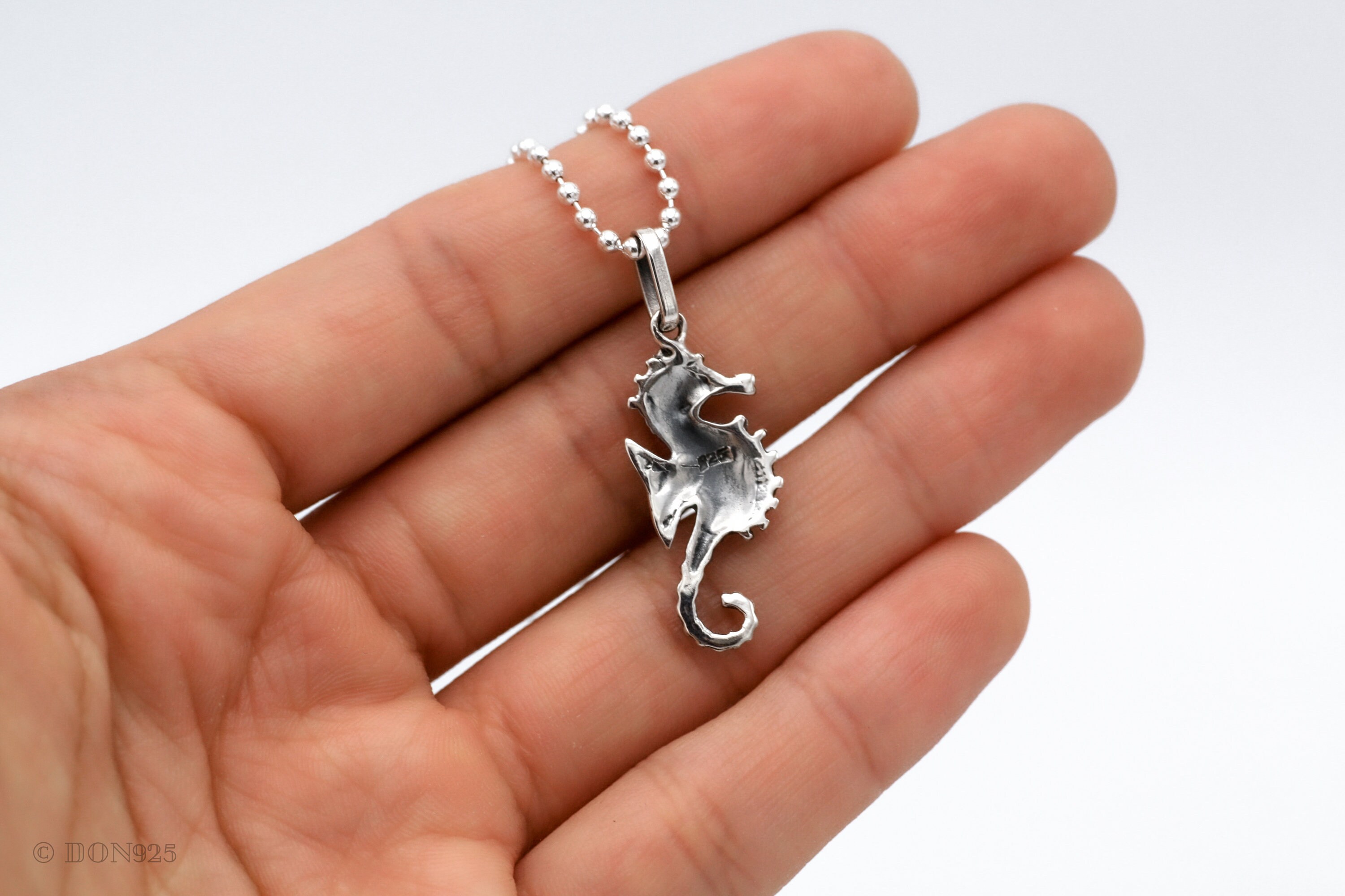 Sterling Silver Seahorse Pendant for Necklace Seahorse Charm | Etsy