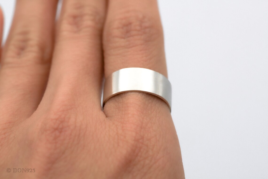 Sterling Silver Band Matte Silver Band Brushed Silver Ring - Etsy