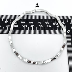 Sterling Silver Wavy Bangle Minimalist Silver Bangle Wave | Etsy