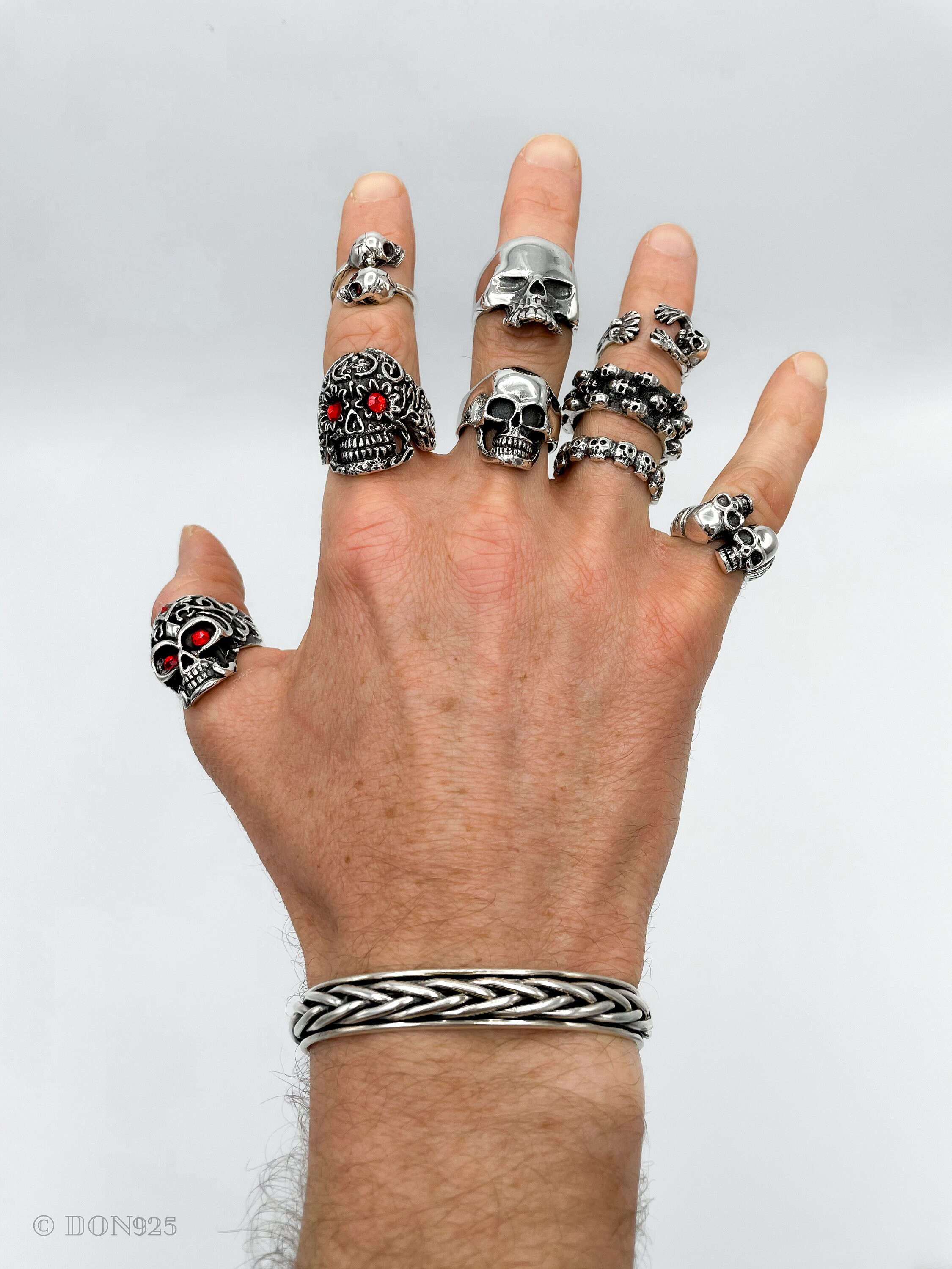 Sterling Silver Skull Ring Gothic Ring Skeleton Ring Goth | Etsy