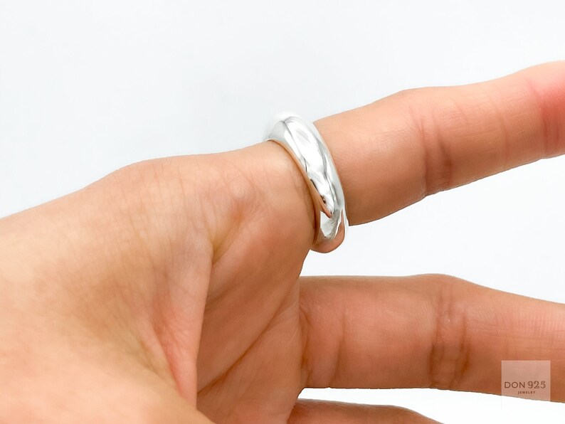 Sterling Silver Band Heavy Silver Ring Chunky Solid Silver - Etsy