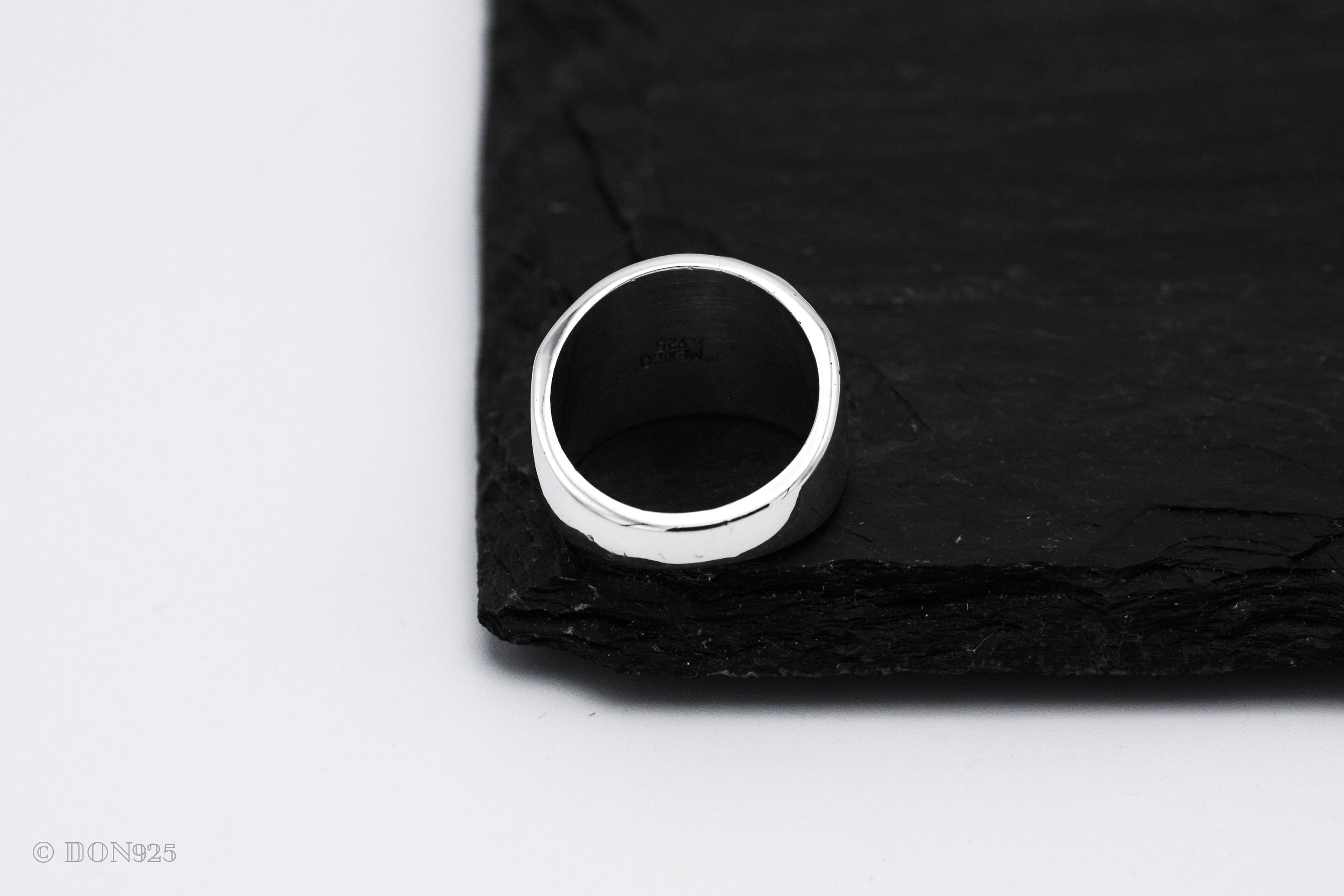 Solid Sterling Silver Ring Hammered Silver Ring Thick | Etsy