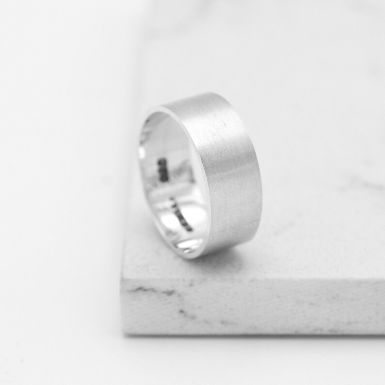 Sterling Silver Band Matte Silver Band Brushed Silver Ring - Etsy