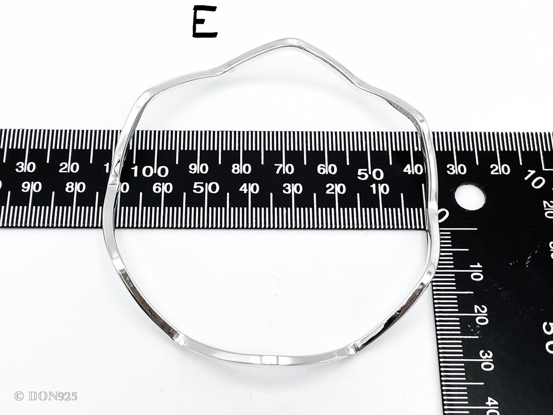 Sterling Silver Wavy Bangle Minimalist Silver Bangle Wave | Etsy