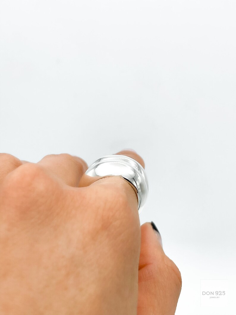 Sterling Silver Band Heavy Silver Ring Chunky Solid Silver - Etsy