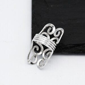Sterling Silver Curly Ring: Spiral Boho Full Finger Wrap Design - Etsy