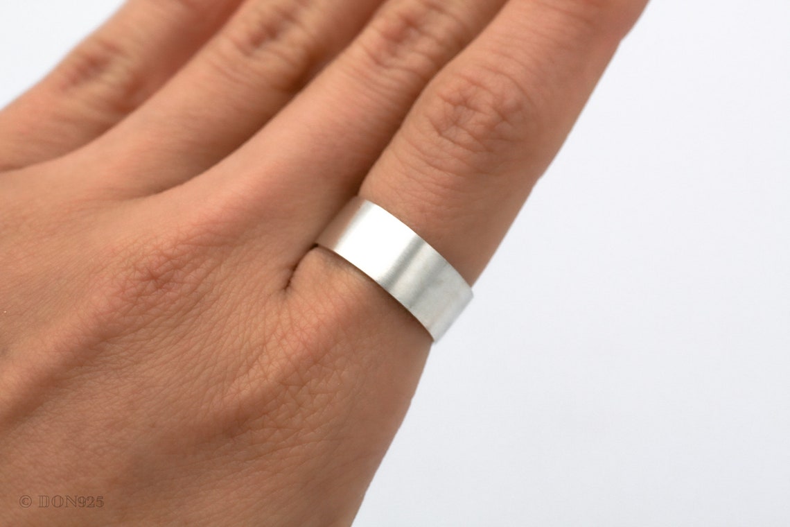 Sterling Silver Band Matte Silver Band Brushed Silver Ring | Etsy