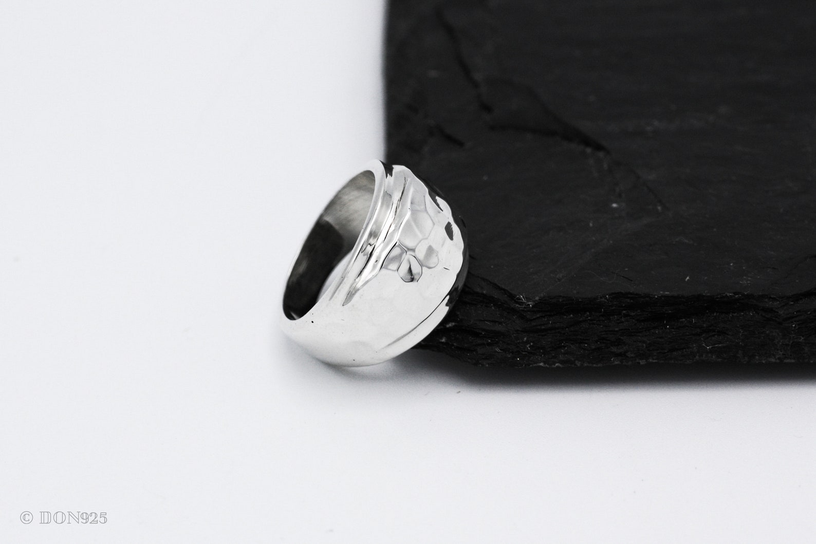 Solid Sterling Silver Ring Hammered Silver Ring Thick - Etsy