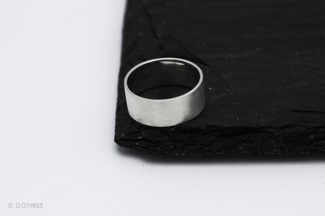 Sterling Silver Band Matte Silver Band Brushed Silver Ring | Etsy