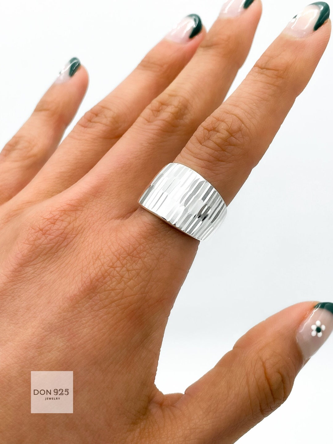 Solid Sterling Silver Ring, Thick Band Ring, Heavy Silver Ring, Modern ...
