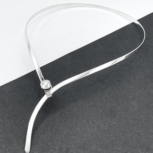 Sterling Silver Tie Necklace, Tie Choker, Statement Necklace, Solid ...