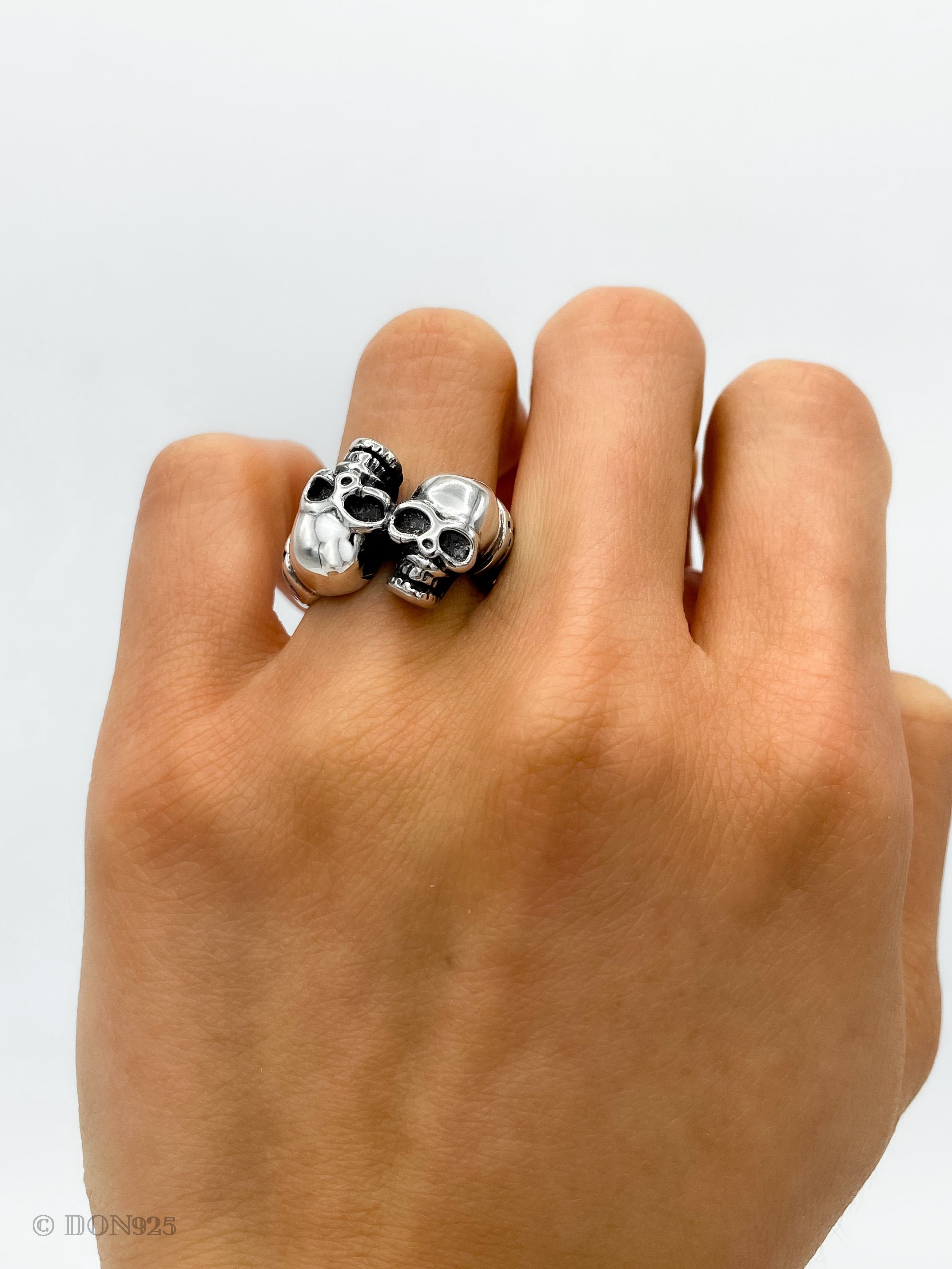 Sterling Silver Skull Ring Gothic Ring Skeleton Ring Goth | Etsy