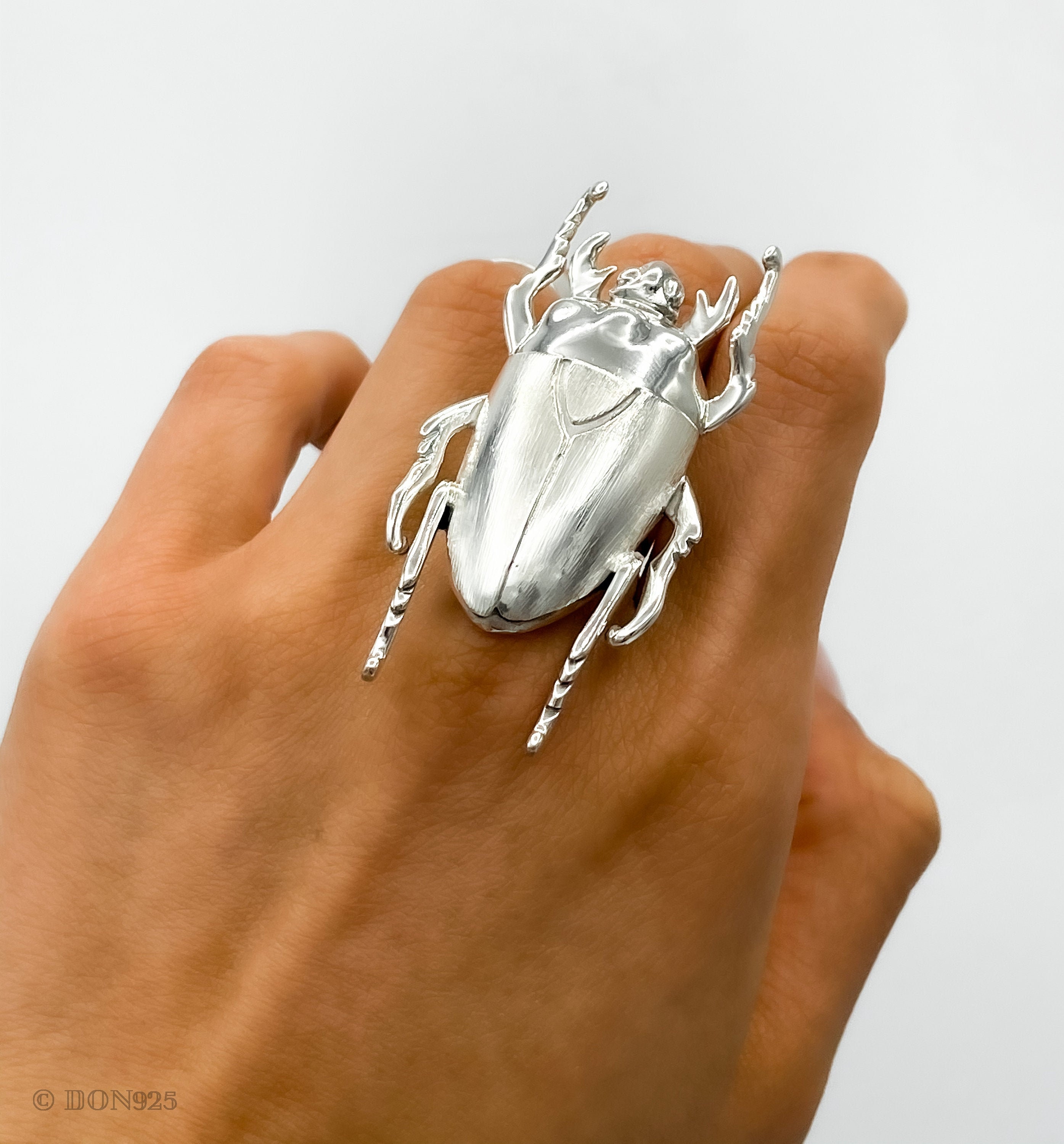 Sterling Silver Beetle Ring One of a Kind Ring Statement - Etsy UK